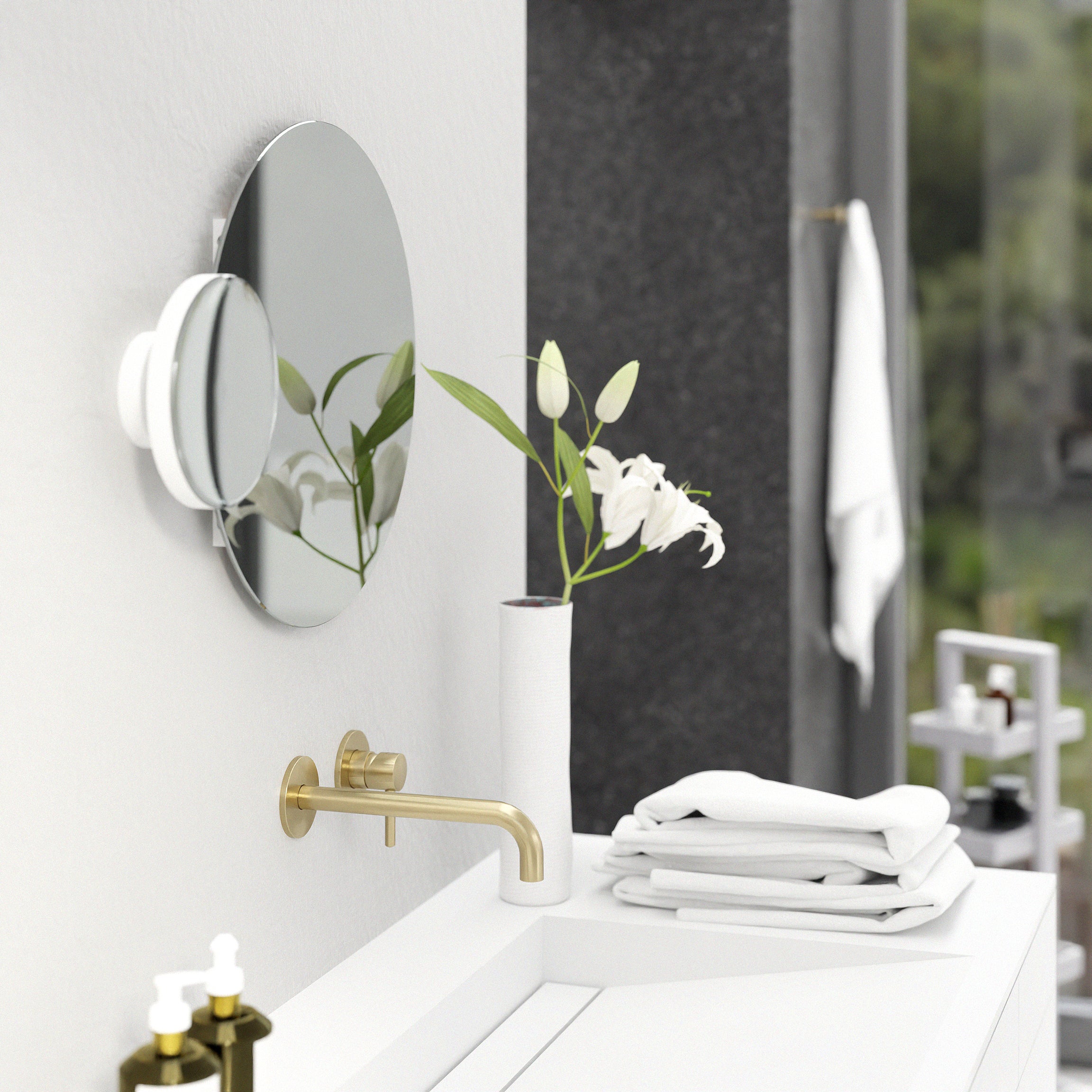 Eclipse mirror - white - des. Lincoln Rivers for Wireworks – Salts Mill ...