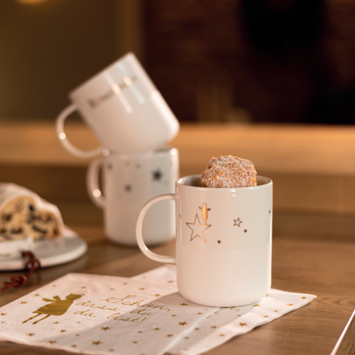 Golden angel mug by Räder – Salts Mill Shop