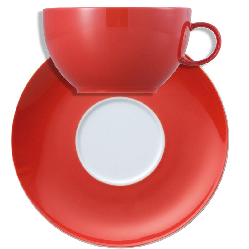 Sunny Day Cappuccino Cup & Saucer - Red - by Thomas Porcelain – Salts ...